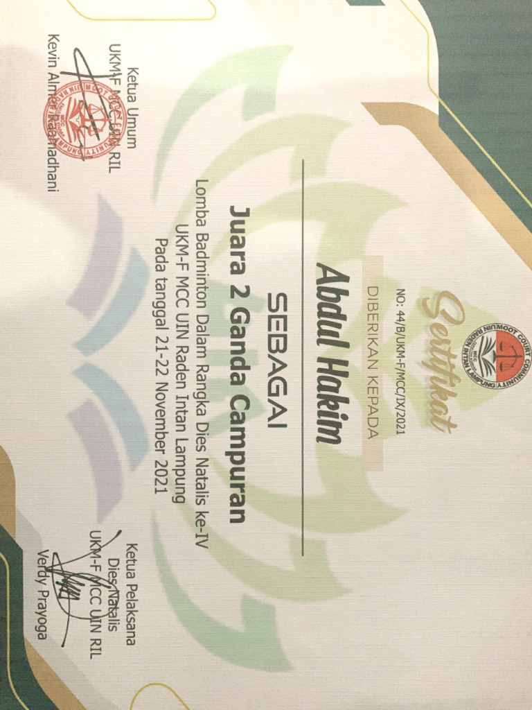 Juara II Lomba Badminton | PDF