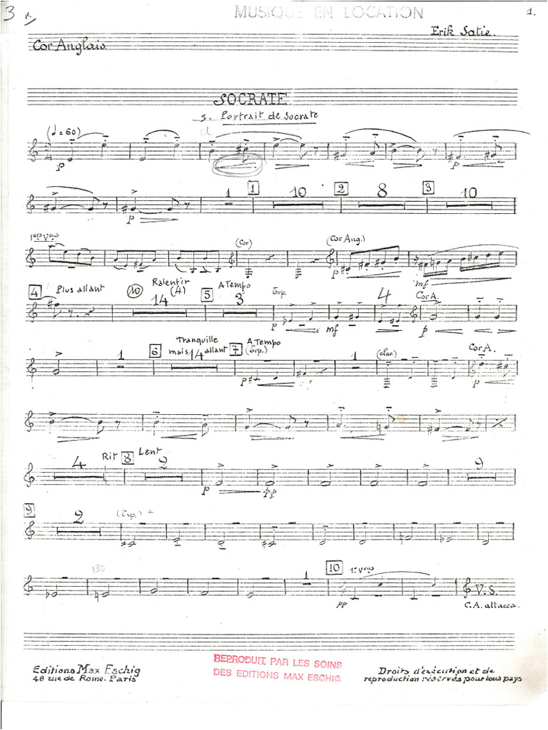 Satie, E. Socrate 08 Cor Ing | PDF