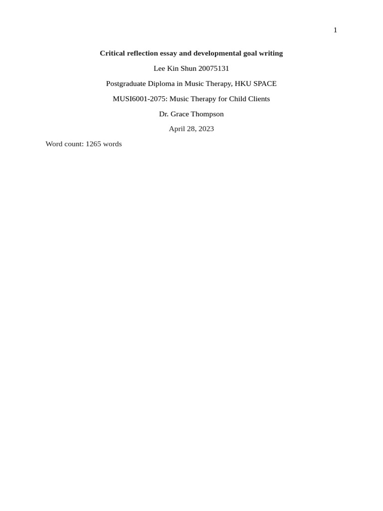 LeeKinShun ChildClient Assignment1 | PDF | Attachment Theory | Autism