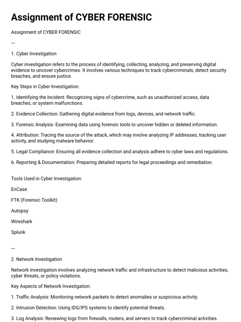 Assignment of Cyber Forensic | PDF | Cybercrime | Malware