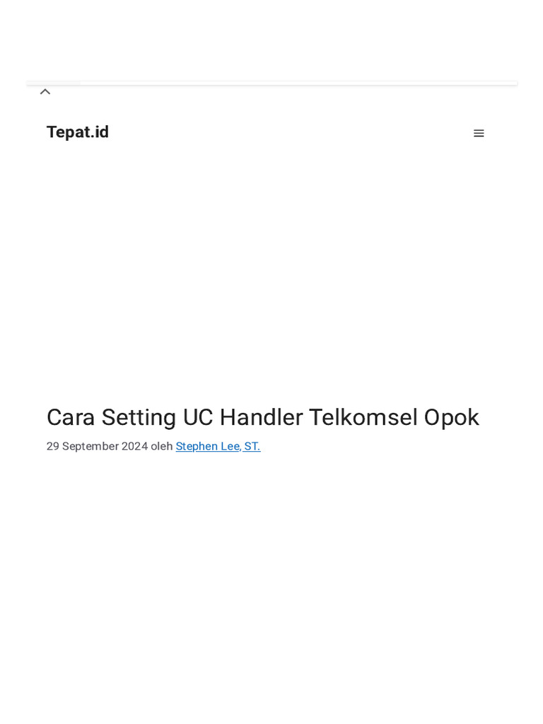 Setting UC Handler Telkomsel Opok | PDF