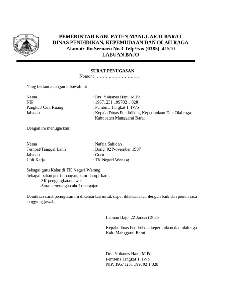 Surat Tugas IBU IDA | PDF