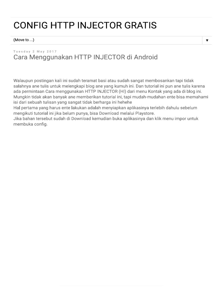 Config HTTP Injector Gratis Cara Menggunakan HTTP Injector Di Android (Sfile | PDF