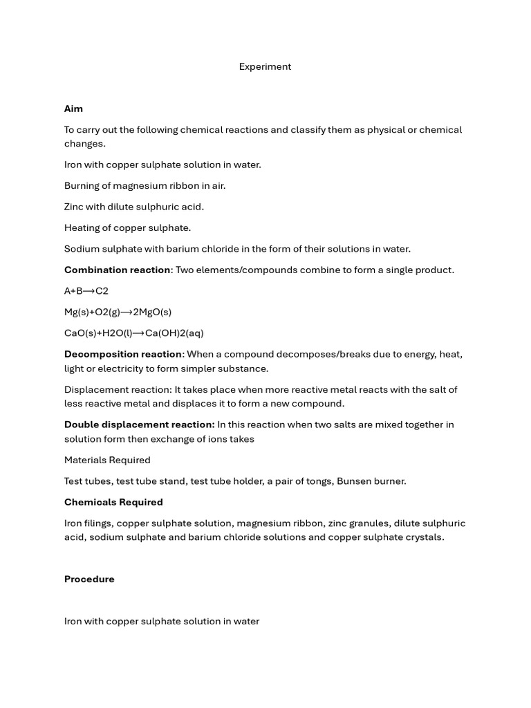 Practical Work Class IX | PDF