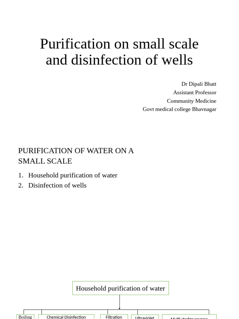 Purification On Small Scale and Disinfection of Wells | PDF | Water ...