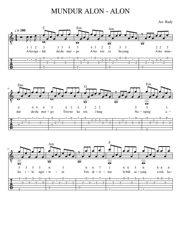 Mundur Alon-Alon - Gitar - C (SFILE | PDF