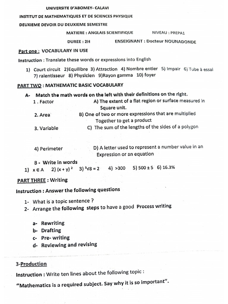 Devoir Anglais. | PDF