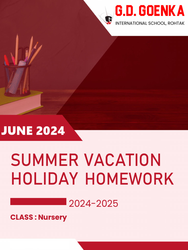 Grade Nursery Summer Vacation Holiday Homework 2024 2025 | PDF ...