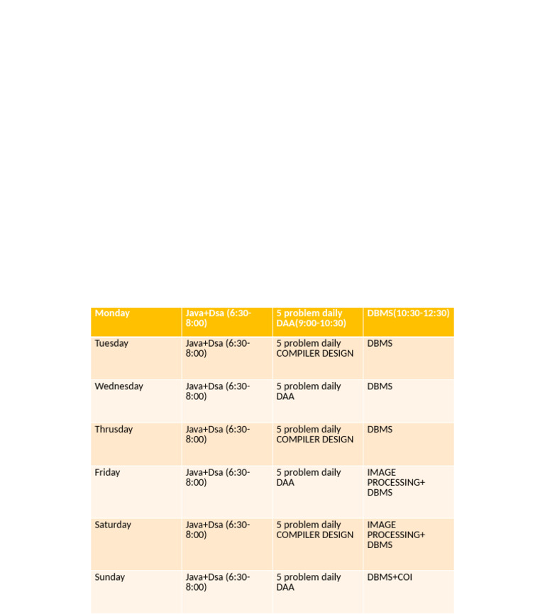Time Table | PDF
