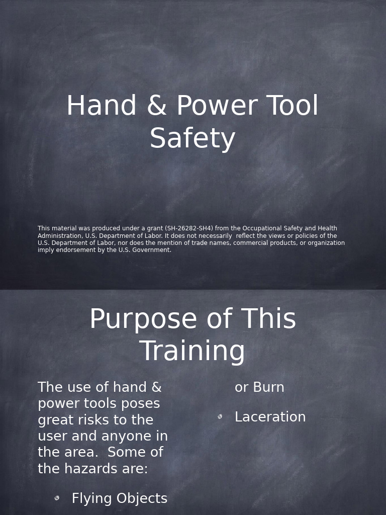 Fy14 SH 27638 Sh4 Hand and Power Tools Safety | PDF | Occupational ...