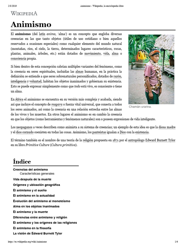 Definición y características del animismo | PDF | Creencia religiosa y ...
