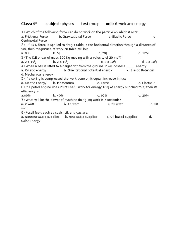 Class 9th Mcqs - 084324 | PDF