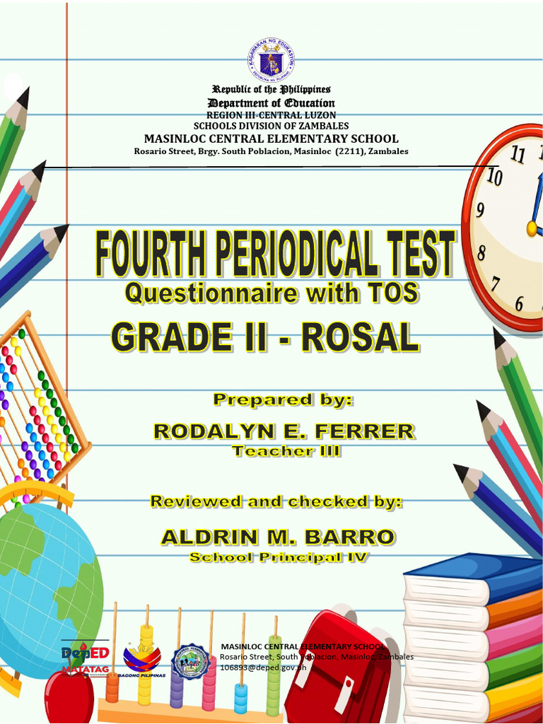 4th Quarter Test .Docxedit | PDF