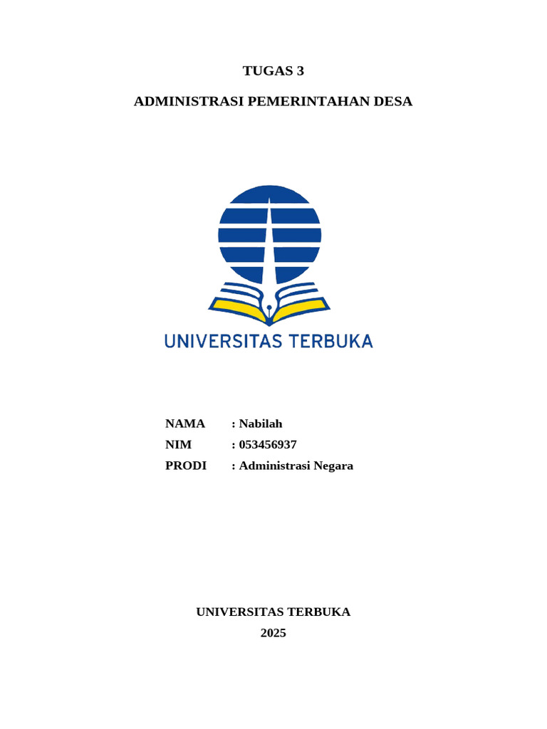 Tugas 3 Administrasi Pemerintahan Desa | PDF