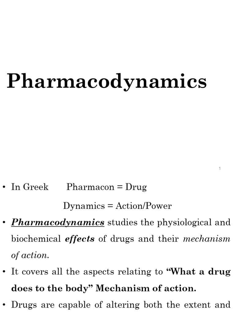 Understanding Pharmacodynamics and Drug Action | PDF | Receptor ...