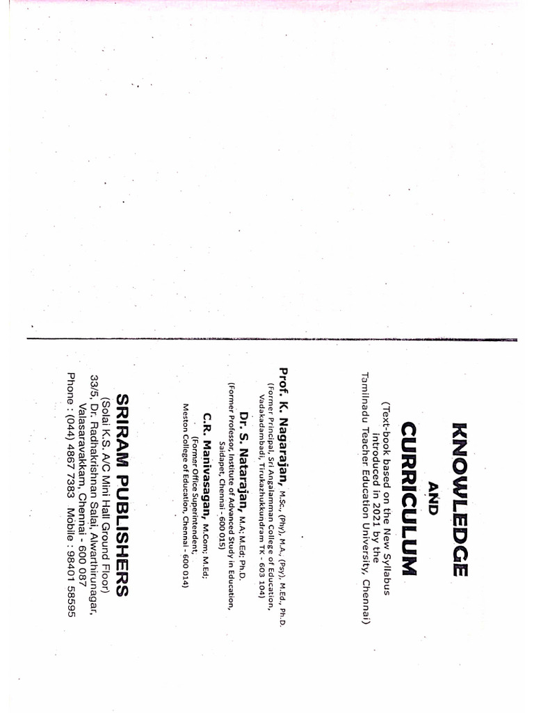 Knowledge and Curriculum | PDF