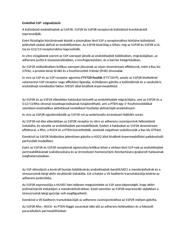 Endothel S1P | PDF