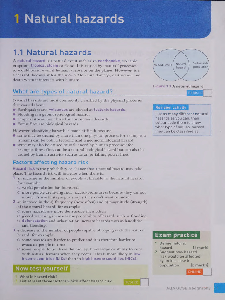 1.1 Natural Hazards | PDF | Plate Tectonics | Atmospheric Circulation