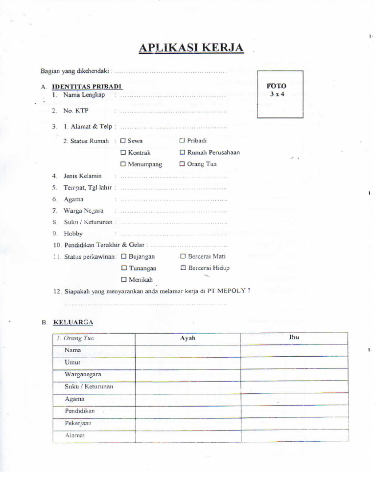 Aplikasi Kerja | PDF