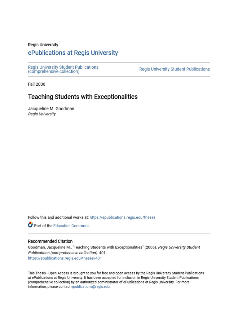 Teaching Students With Exceptionalities | PDF | Reading Comprehension ...