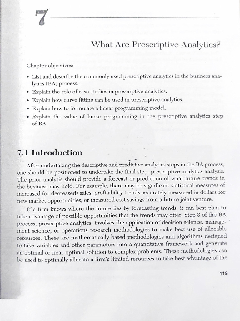 Prescriptive Analytics, Prescriptive Modelling | PDF | Analytics | Linear Programming