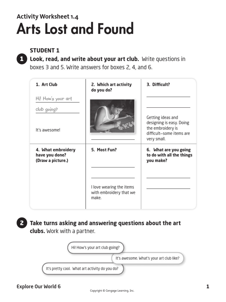 Eow6 Worksheet 1.4 Ame | PDF