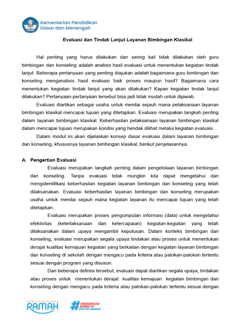 PPG 2025 - 2.4. Evaluasi Dan Tindak Lanjut - URI | PDF