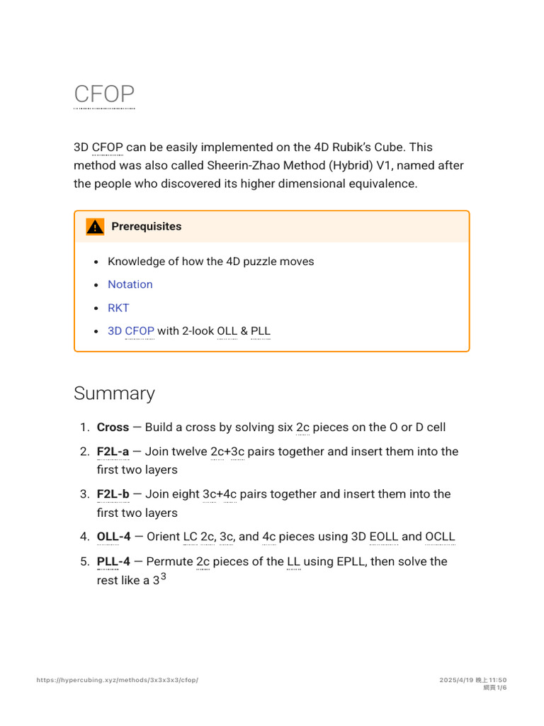 CFOP - Hypercubing | PDF | Recreational Mathematics | Logic Puzzles