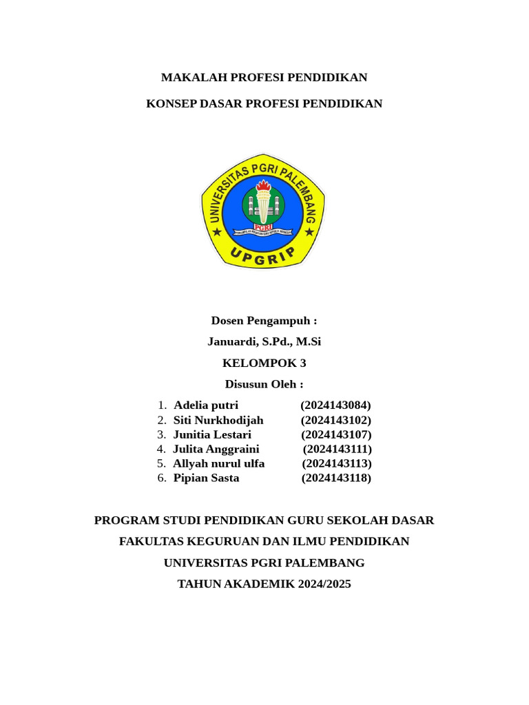 Profesi Pendidikan Cover | PDF