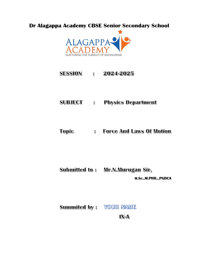 Dr Alagappa Academy CBSE Senior Secondary School | PDF