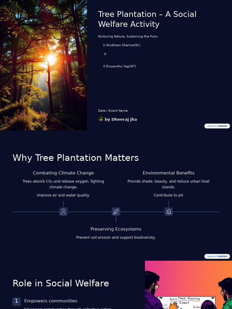 Tree Plantation A Social Welfare Activity | PDF | Sustainability | Trees