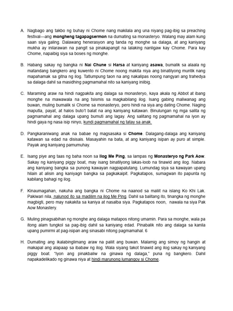 Aralin 4 - Buod NG Baha (To Print) | PDF