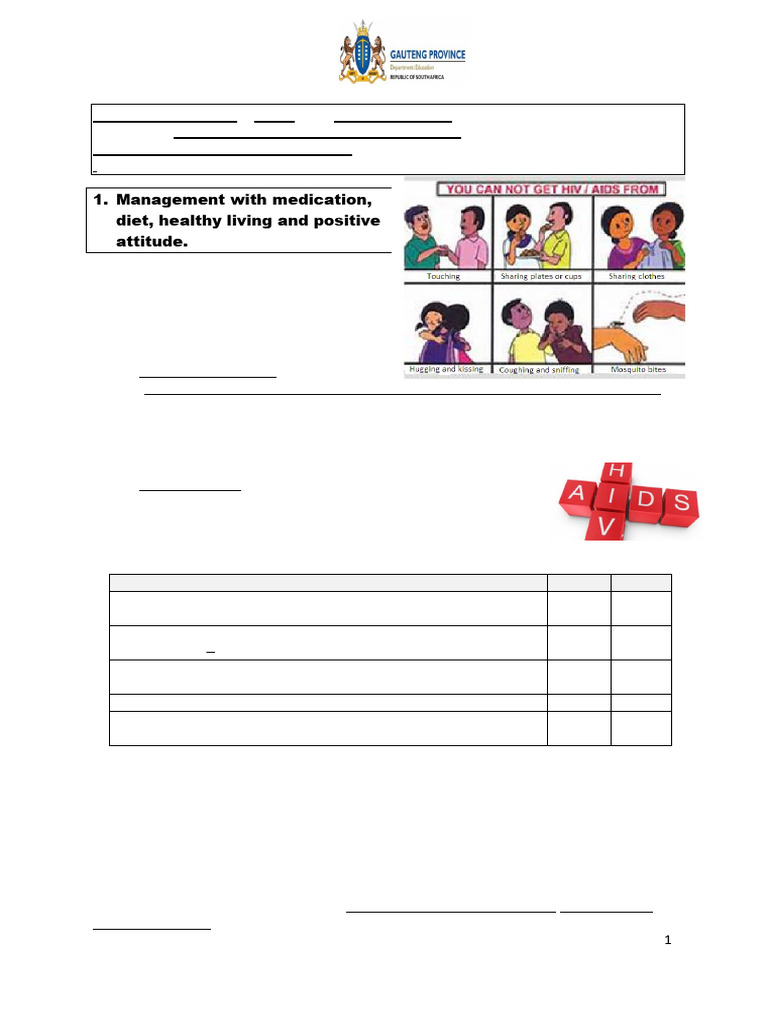 Gr. 8 T4, Week 1, Decisionmaking Health and Safety, HIV & AIDS 2 | PDF | Hiv/Aids | Sexual Health
