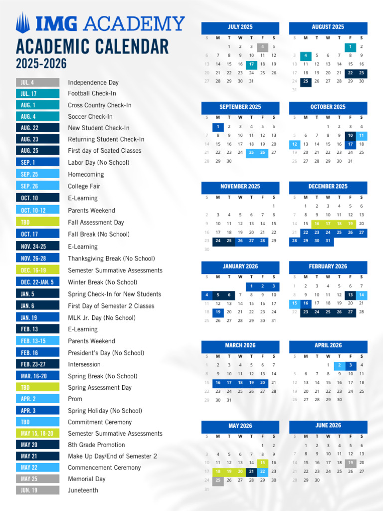 IMG Academy Academic Calendar 2025-26 | PDF | Holidays | Observances