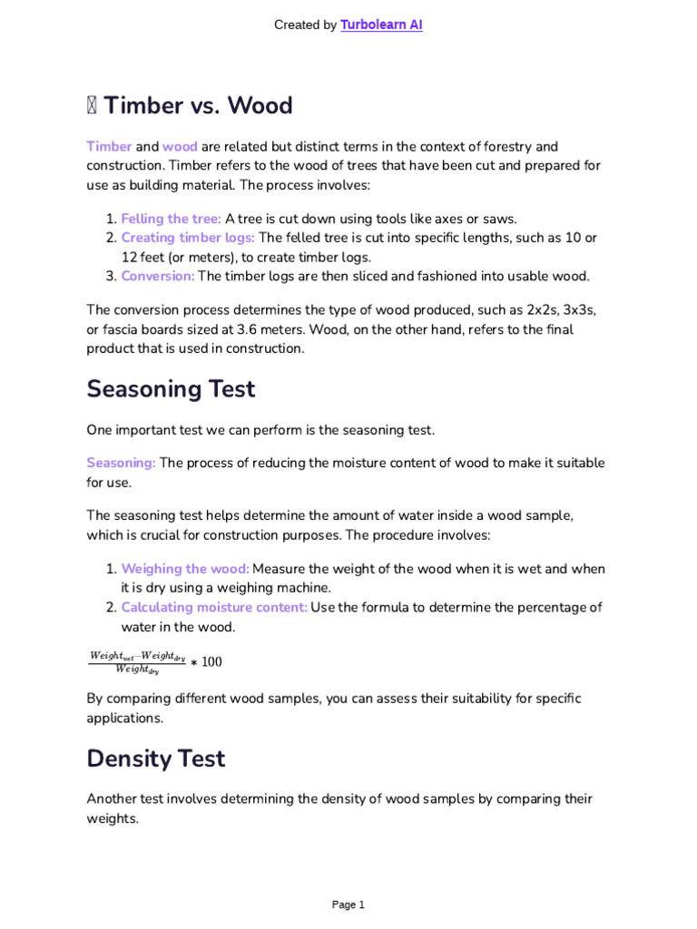 Timber Wood and Construction Techniques | PDF | Wood | Lumber