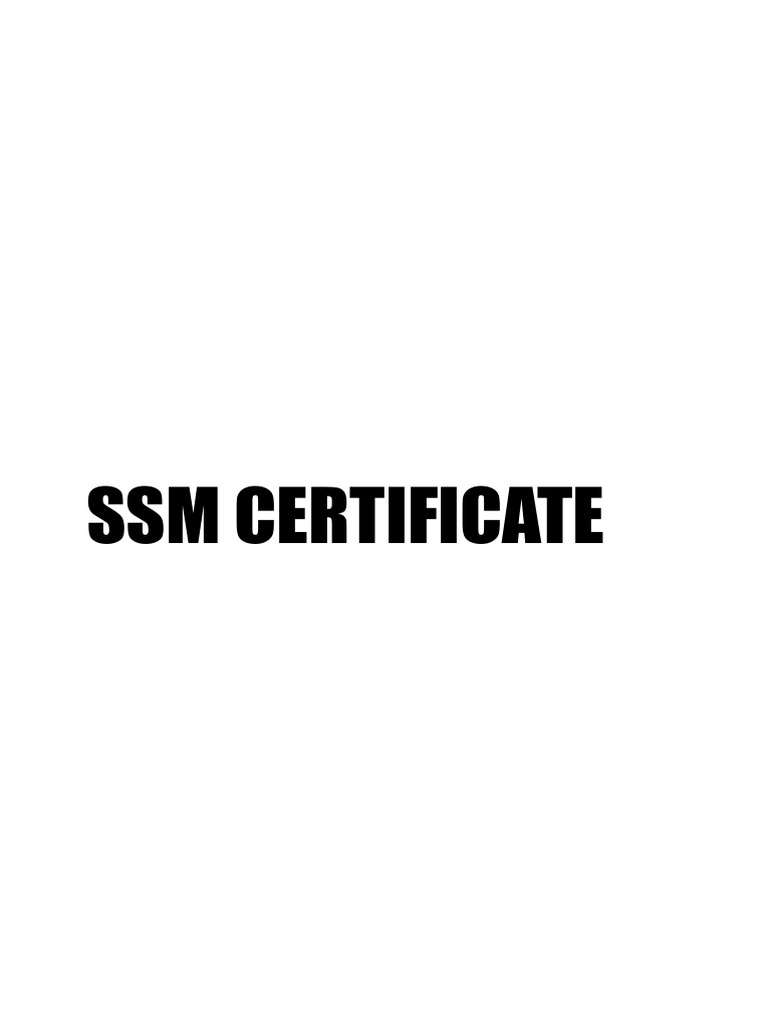 Business Registration Certificate From SSM | PDF
