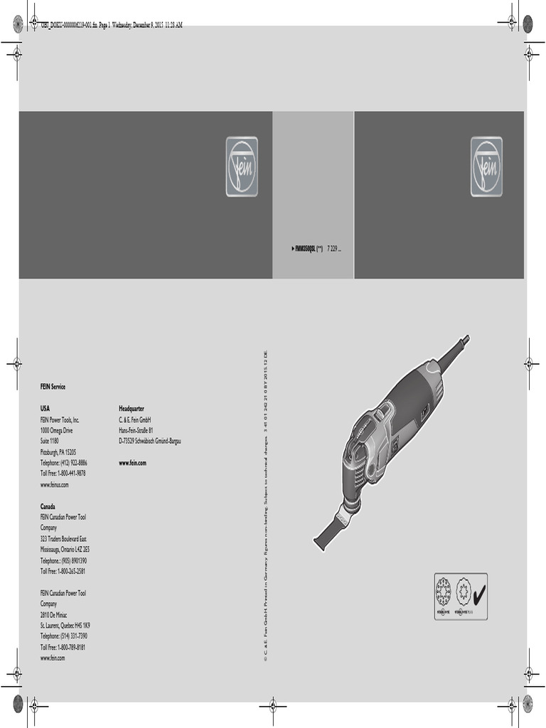Fein Multimaster FMM 350 QSL Manual US 201512 | PDF | Personal ...