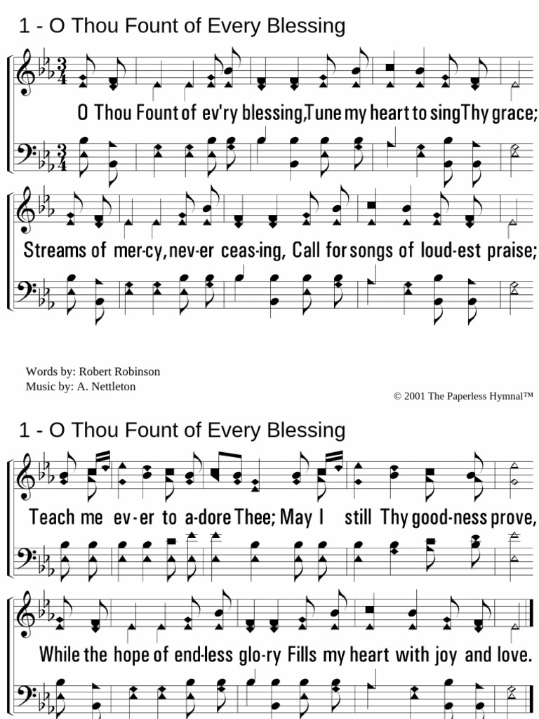 O Thou Fount of Every Blessing | PDF
