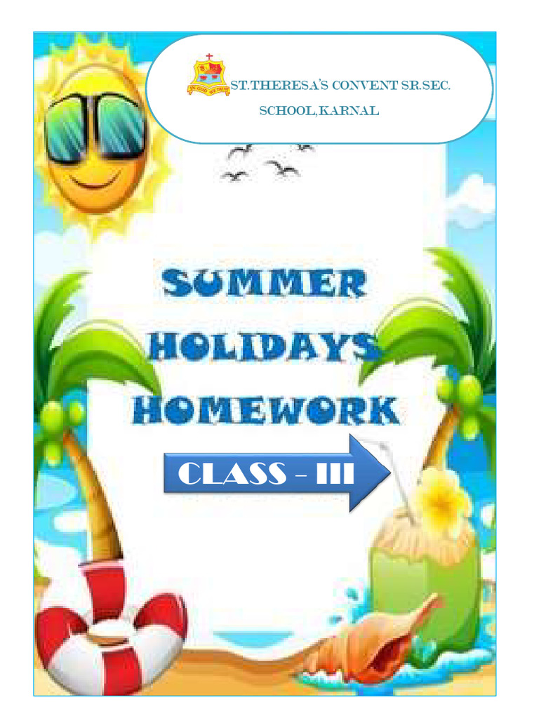 Holidays Homework CLASS - III | PDF