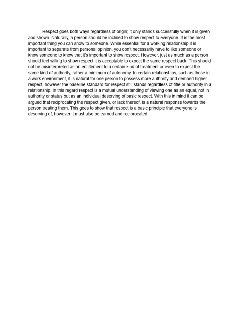 Showing and Giving Respect | PDF