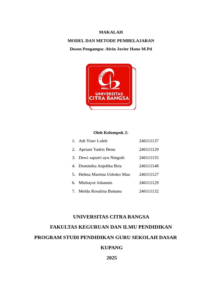 Model dan Metode Pembelajaran Efektif | PDF