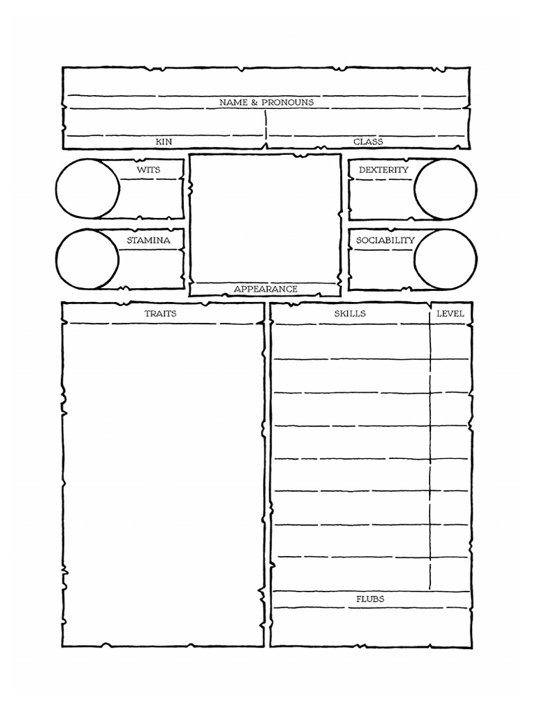 Stravagante Gigante Character Sheet (Form Fillable) | PDF