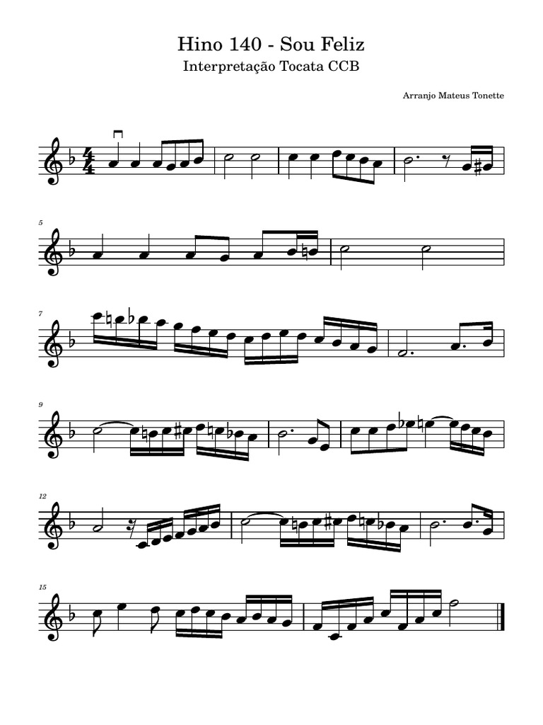 Hino 140 - Sou Feliz Tocata | PDF