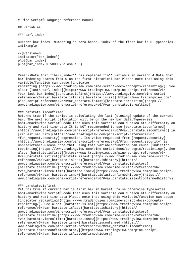 Pinescript Language Reference Manual | PDF | Dividend | Computer Programming