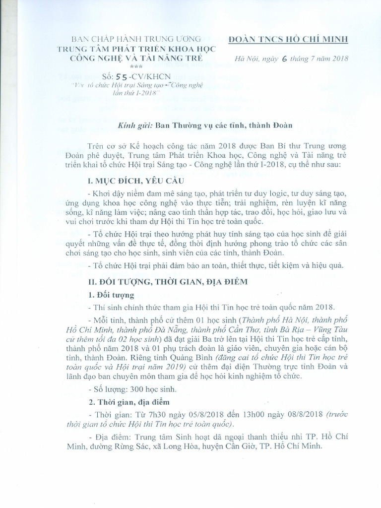 Hoitrai2018 TB Trien Khai | PDF