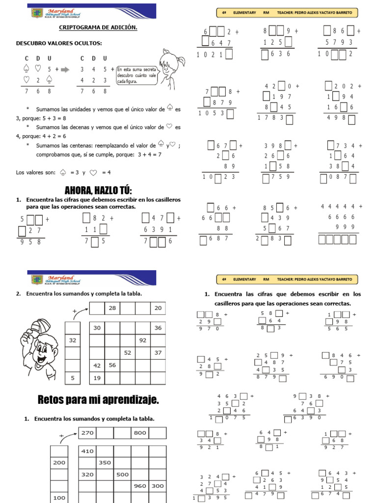 FICHA 3 U2 RM 4º | PDF | Aritmética | Matemática Elemental
