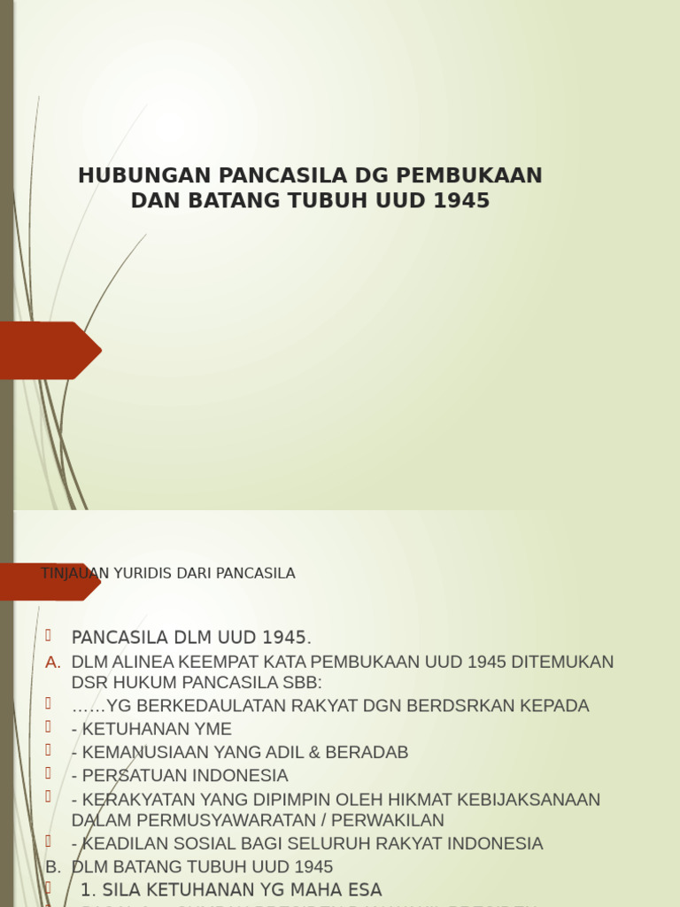 Hubungan Pancasila Dan Uud 1945 | PDF