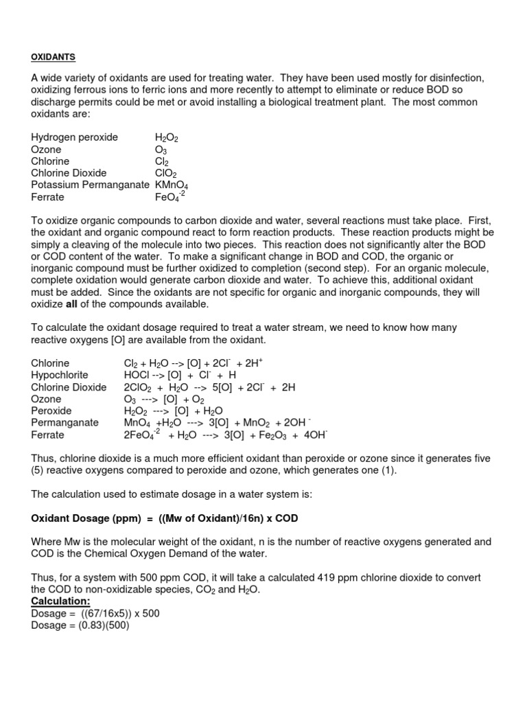 Calculating COD for Water Treatment | PDF | Hydrogen Peroxide | Chlorine