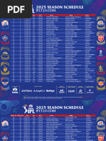 IPL 2025 Match Schedule Overview | PDF | Sports | Cricket Competitions