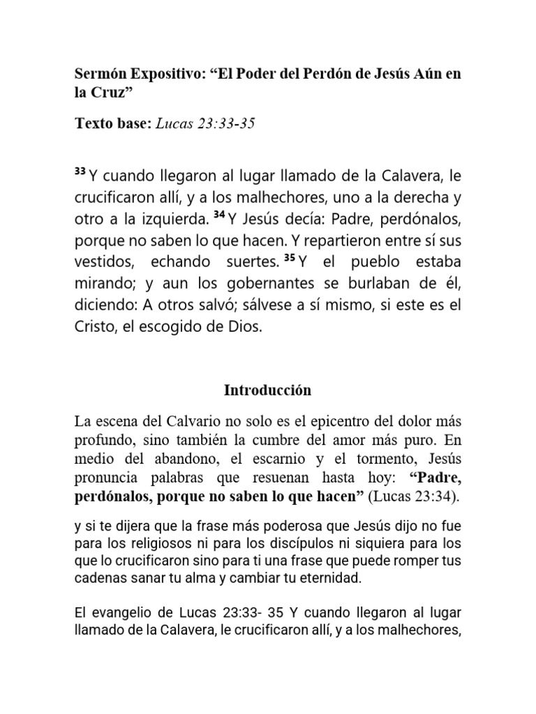 El Perdon de Jesus en La Cruz | PDF | Jesús | Perdón